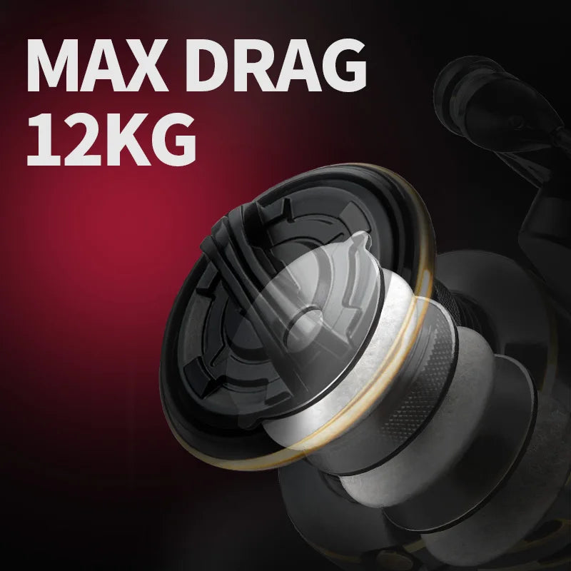 Long Shot 2800-7800 6BBS 12kg Metal Grip Spinning Reel – LURE HUB